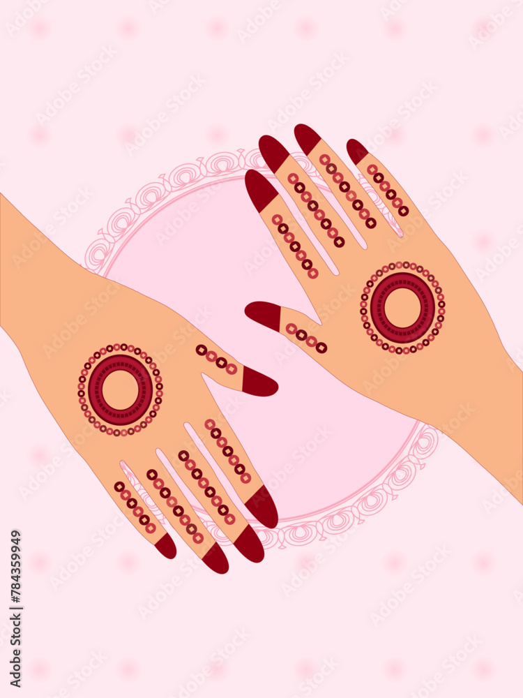 Floral Henna Mehndi Vector Hand Illustration Design, Henna Hands Vector ...