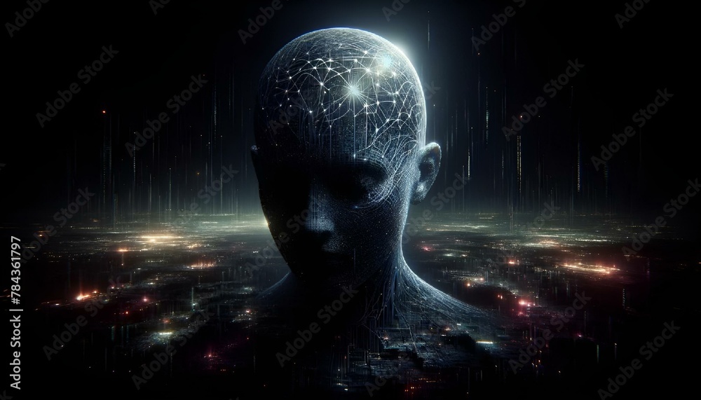 AI generated illustration of a person experiencing artificial ...