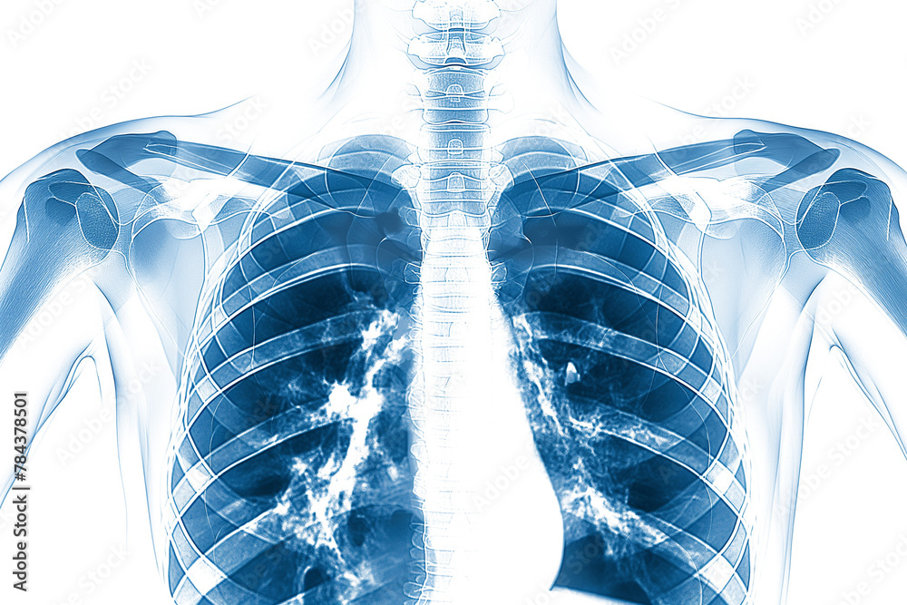 X-ray of a human chest with a transparent background Stock Illustration ...