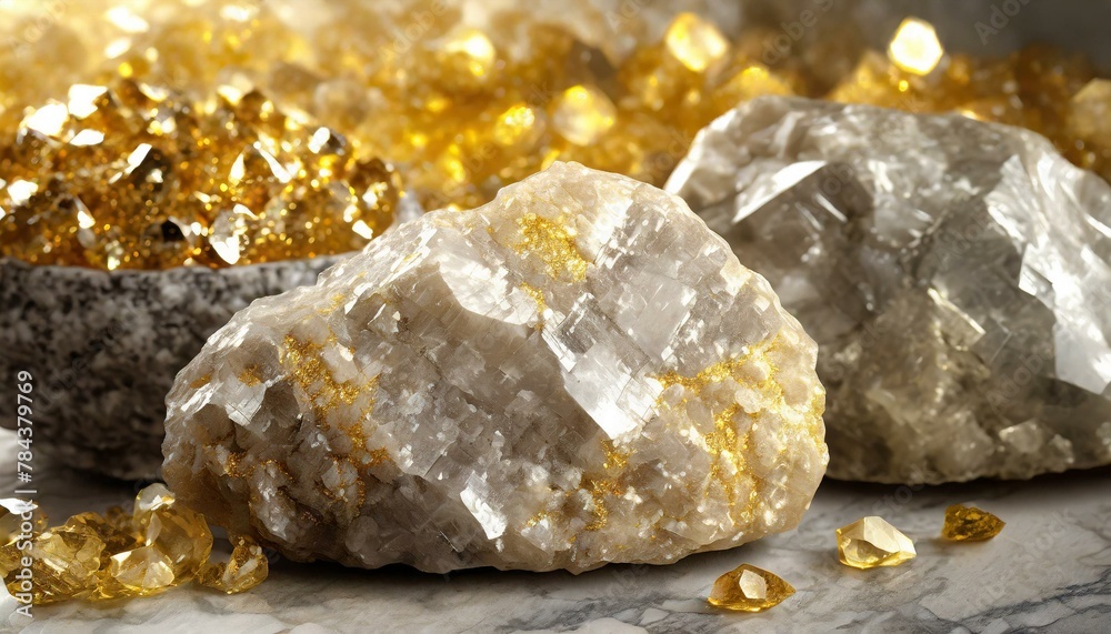 macro shooting mineral stone Muscovite in Quartz Dioctahedral mica ...