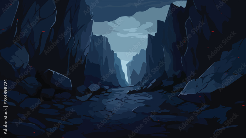 Dark rock background .. 2d flat cartoon vactor illustration Stock ...