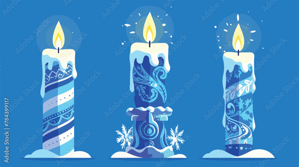 Delft Blue Candle Clipart 2d flat cartoon vactor illustration Stock ...