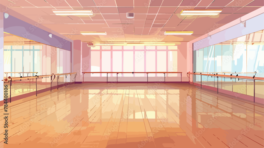 Vector cartoon illustration of empty dancehall Stock Vector | Adobe Stock