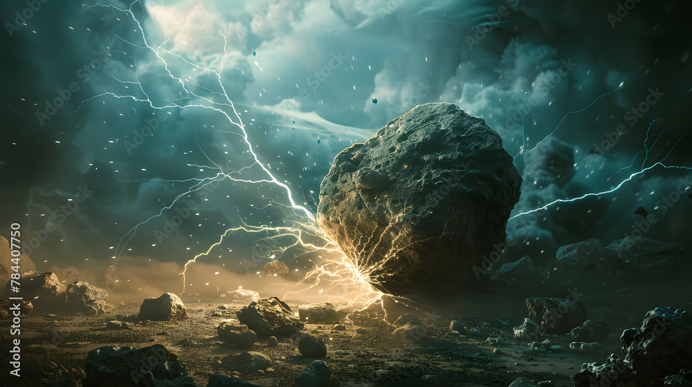 A dynamic portrayal of the moment the earth shook and the stone was ...