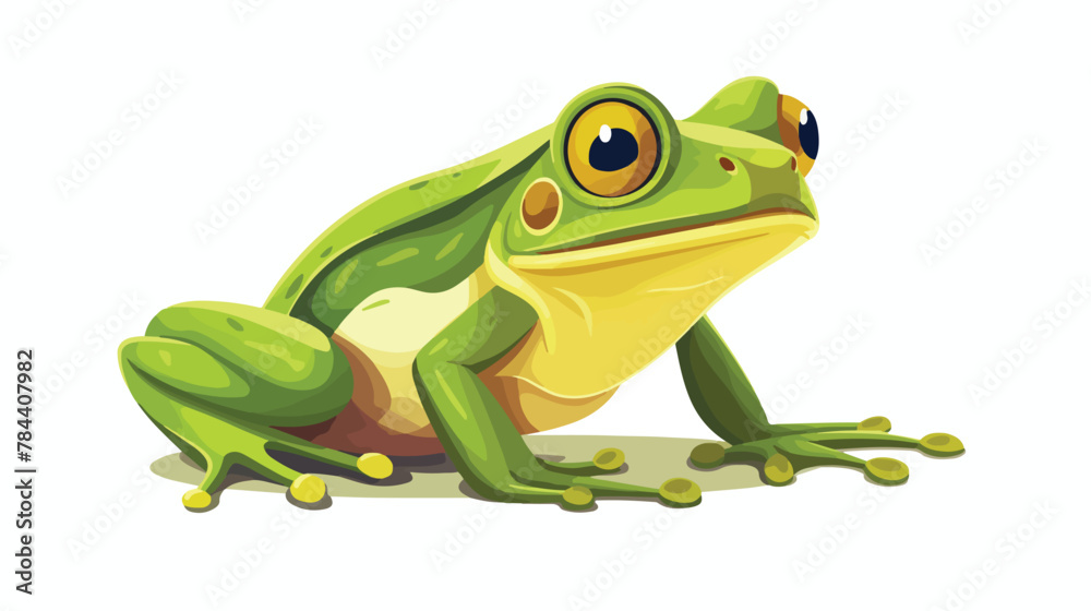 Frog on a white background 2d flat cartoon vactor illustration Stock ...