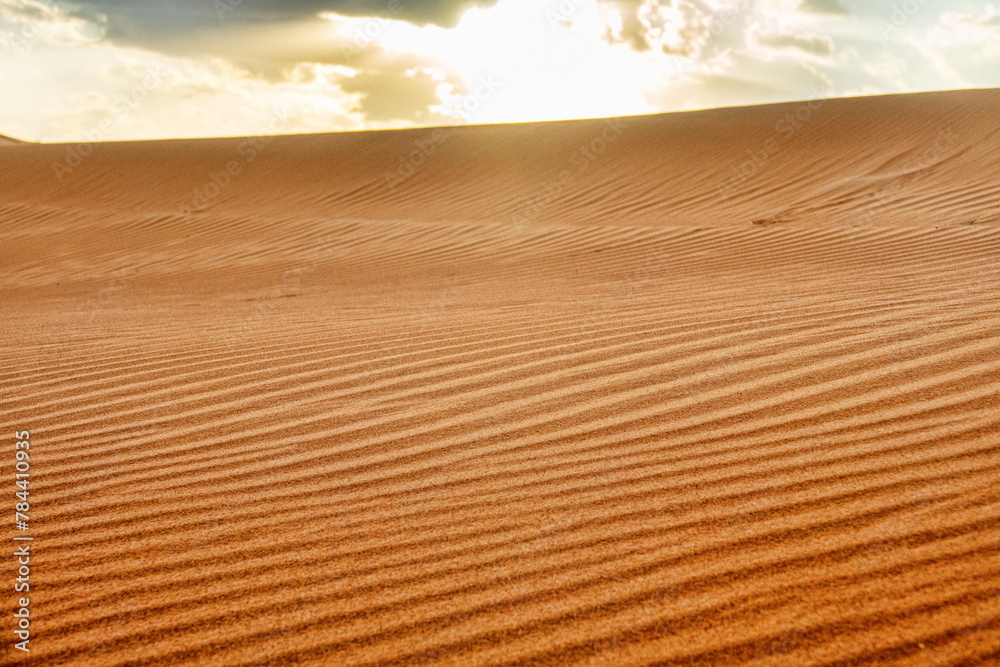 Red deserts of the southeastern part of the Arabian Peninsula. Eolian ...