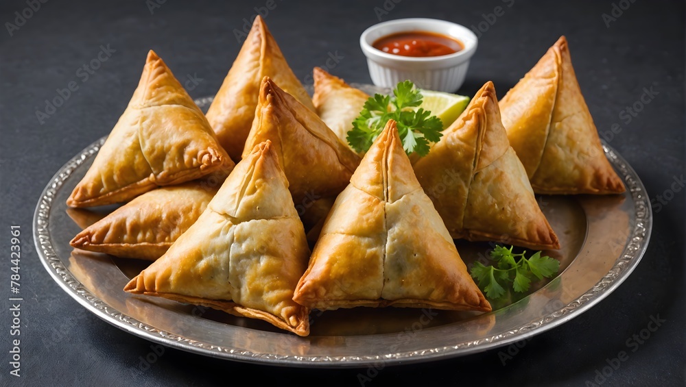 Samosas-with-ketchup--isolated-on-white-background--Ramadan-samosa ...