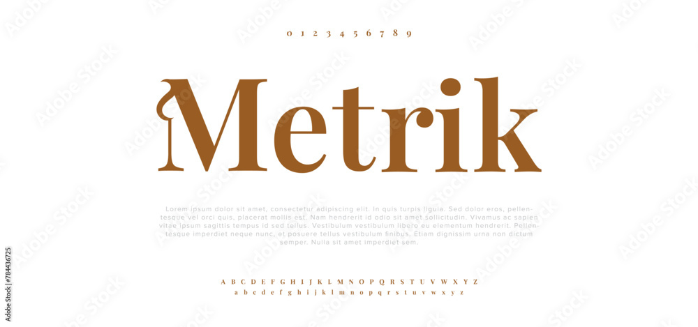 Metrik Elegant alphabet letters serif font and number. Typography fonts ...