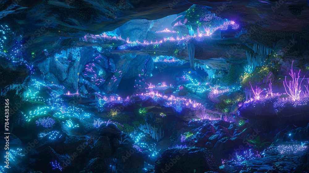 Bioluminescent caves reveal an underground neon landscape, hidden earth ...