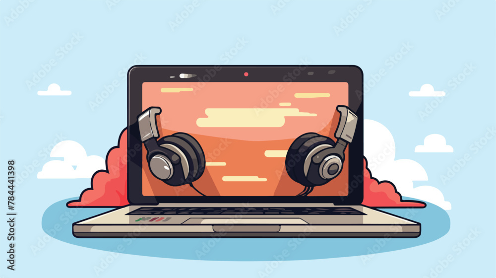 Laptop cute cartoon vector illustration 2d flat cartoon Stock Vector ...