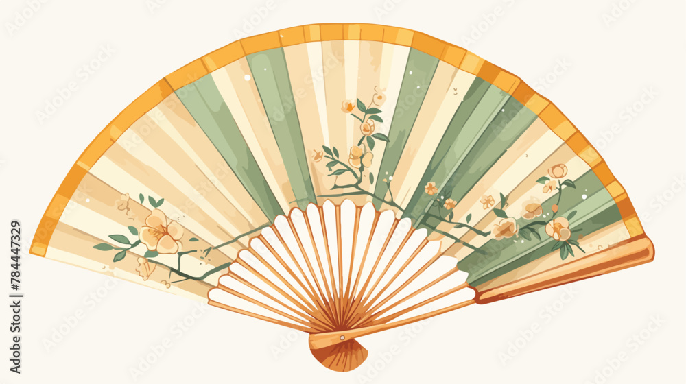 Vetor de Luxury Hand Fan Clipart 2d flat cartoon vactor illustration do ...