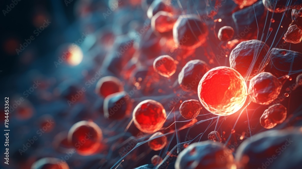 Red Blood Cells and Metabolic Balance under a microscope. Abstract ...