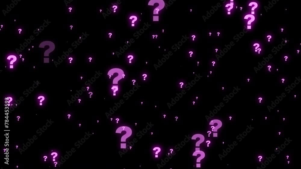 Multiple question marks appear and rise in this video clip, alpha ...