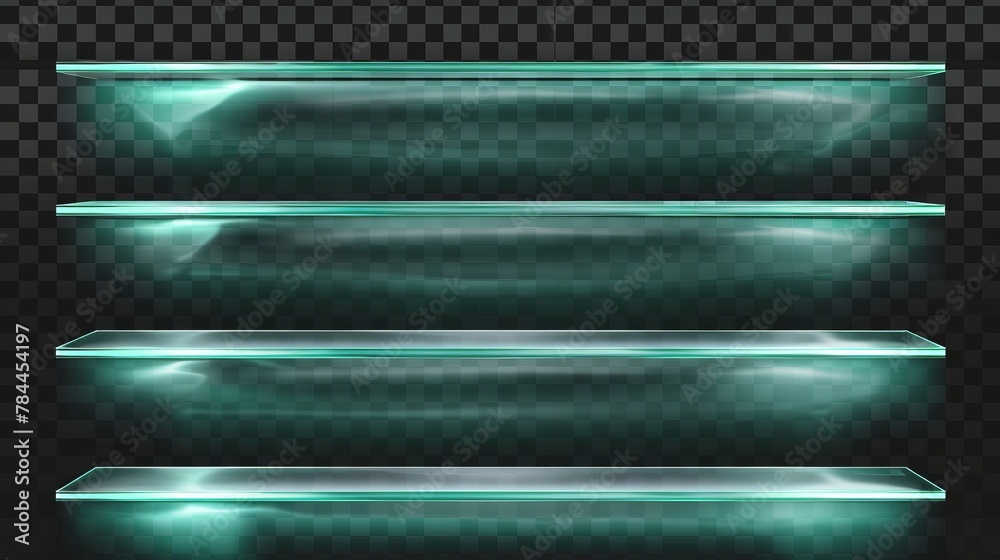 Shelf with backlight and ice rack isolated on transparent background ...