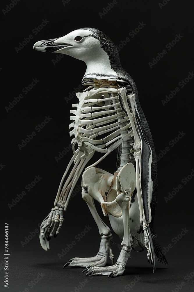 A detailed diagram unveils the skeletal structure of a penguin ...