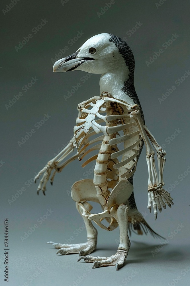 A detailed diagram unveils the skeletal structure of a penguin ...