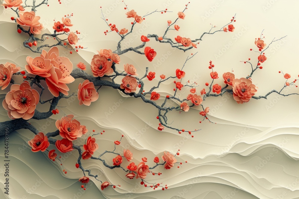 Blossom on a cream background, Asian American and Native Hawaiian ...