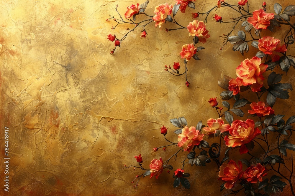 Blossom on a golden background, Asian American and Native Hawaiian ...