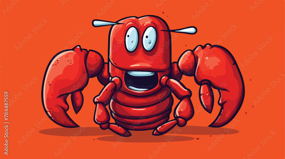 Red lobster cartoon character mascot design 2d flat Stock Vector ...