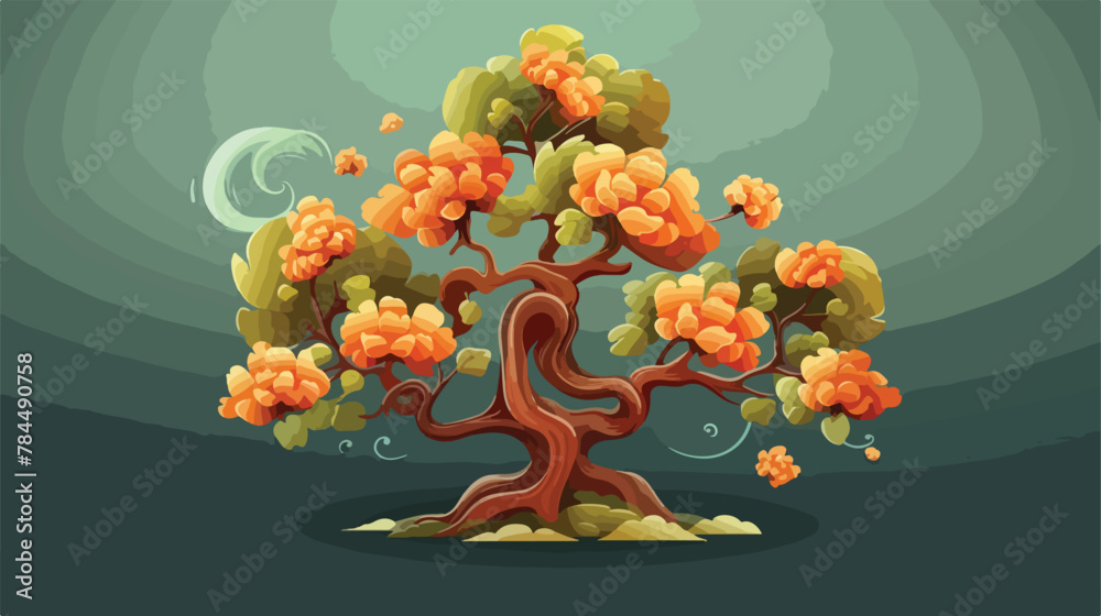 Sala Tree the Symbol Flower and Tree in Buddhism sa Stock Vector ...