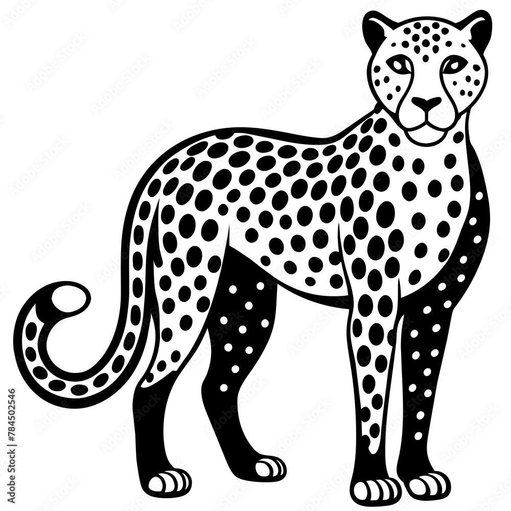 cheetah cartoon vector illustration mascot,cheetah apple silhouette ...