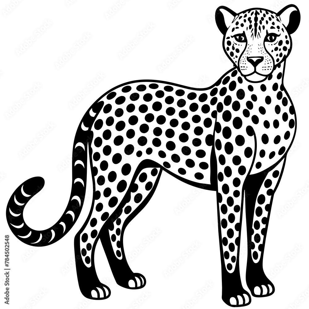 cheetah cartoon vector illustration mascot,cheetah apple silhouette ...