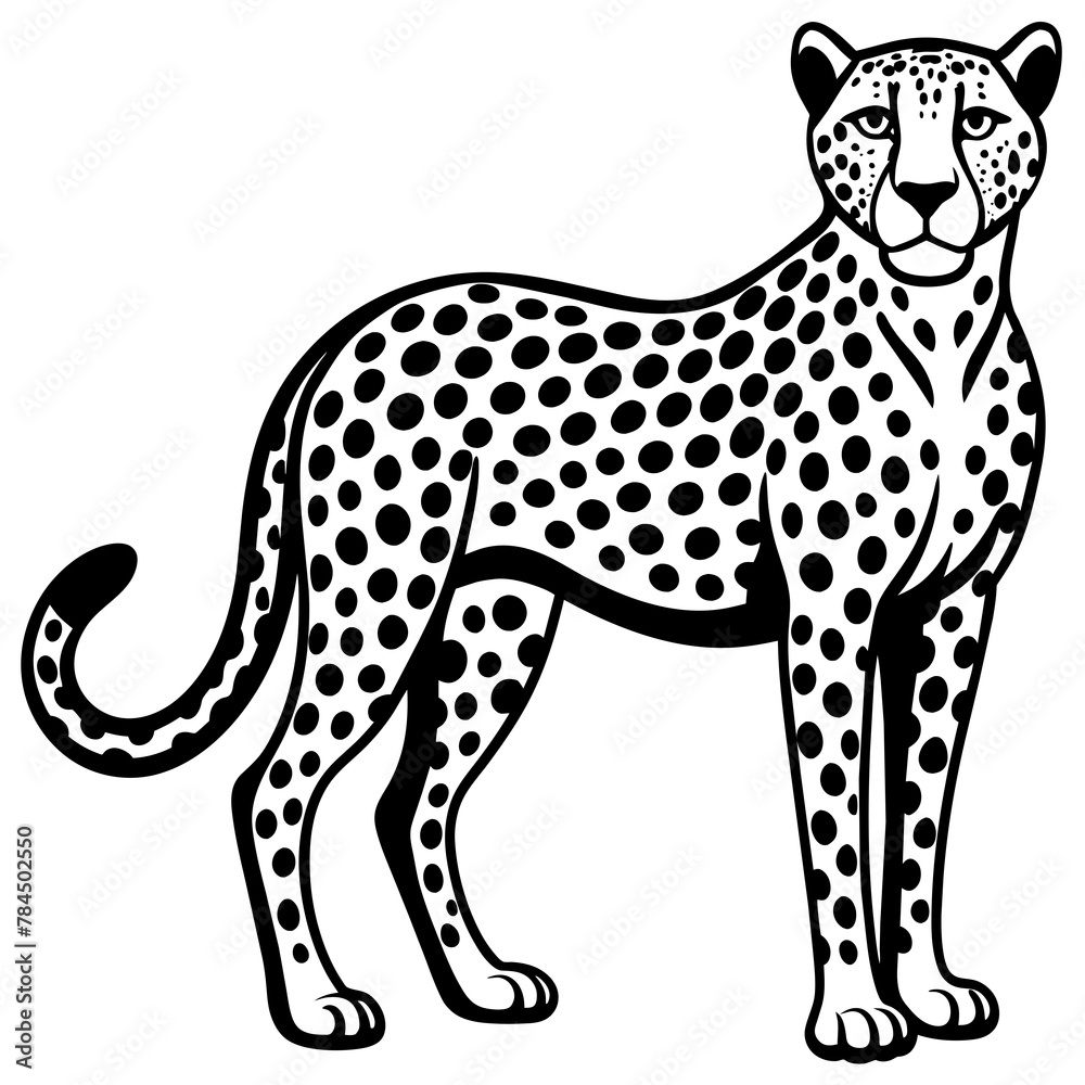 cheetah cartoon vector illustration mascot,cheetah apple silhouette ...