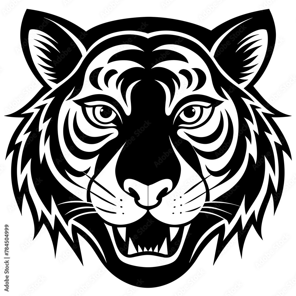 Tiger cartoon vector illustration mascot,cheetah Tiger silhouette ...