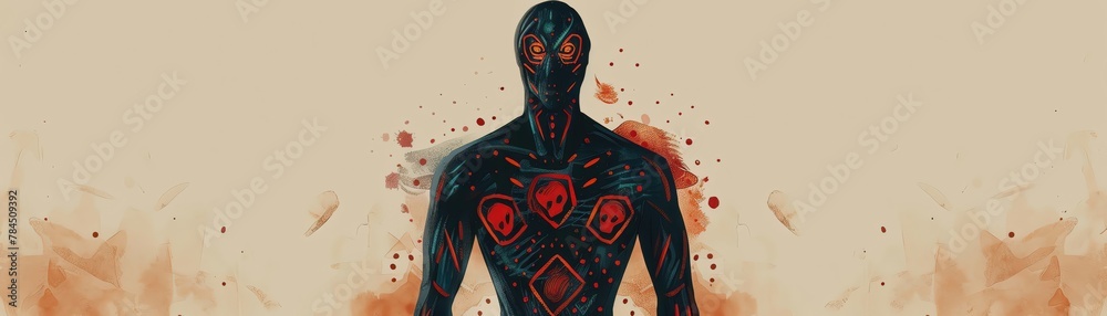 The mutated person stands, a silhouette of both human and the unknown ...