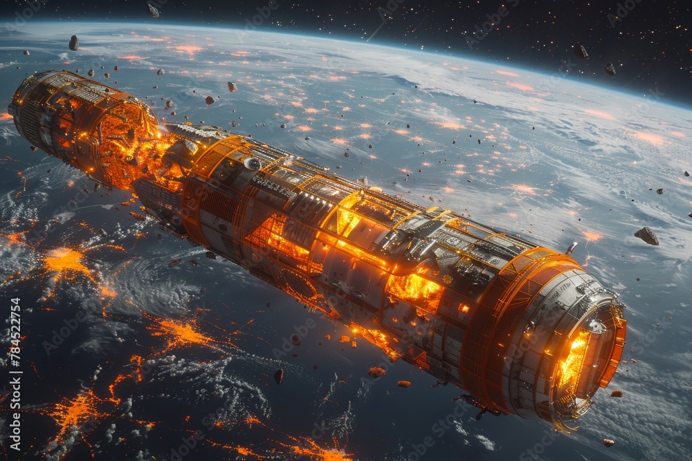 Space junk recycling plant, turning orbital debris into resources ...