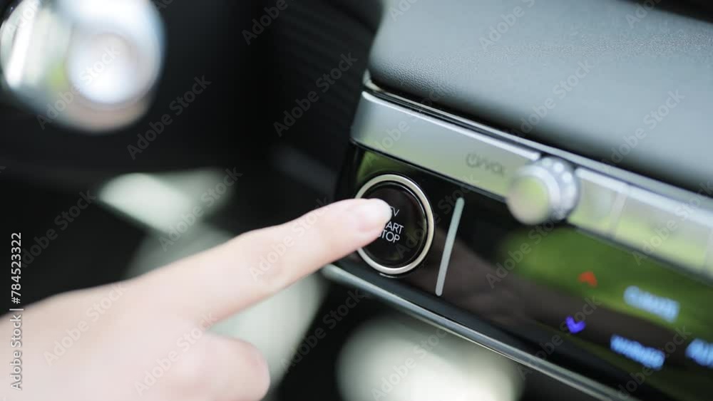Pressing Stand By Power Button To Turn On and Off the Electric Car ...