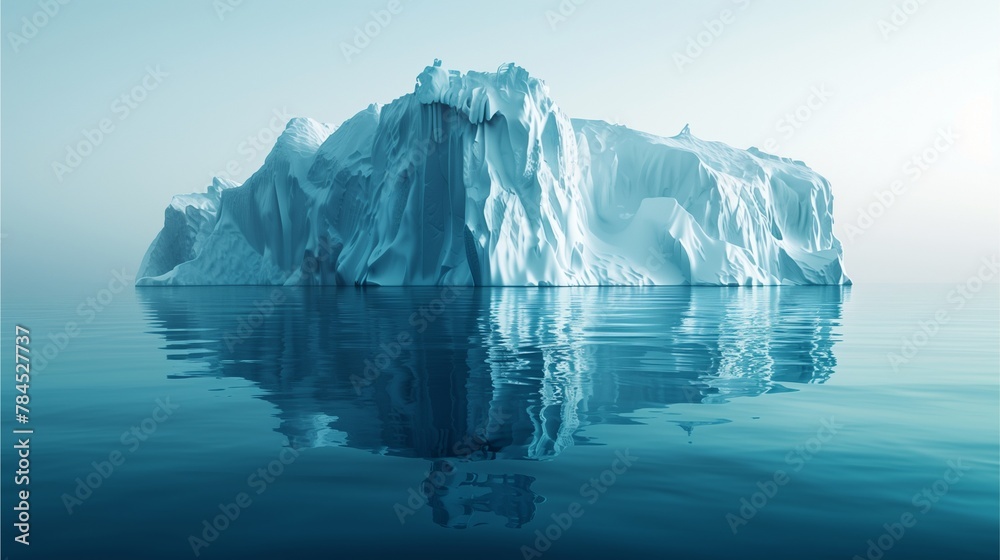 Arctic iceberg landscape with frozen mountains and icy waters under a ...