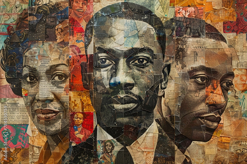 Collage tribute to African American heritage, combining portraits with ...