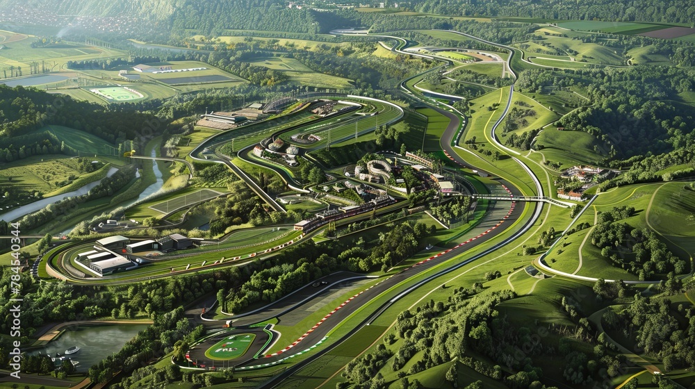 The Hungaroring Track Map is styled for poster wall art, presenting the ...