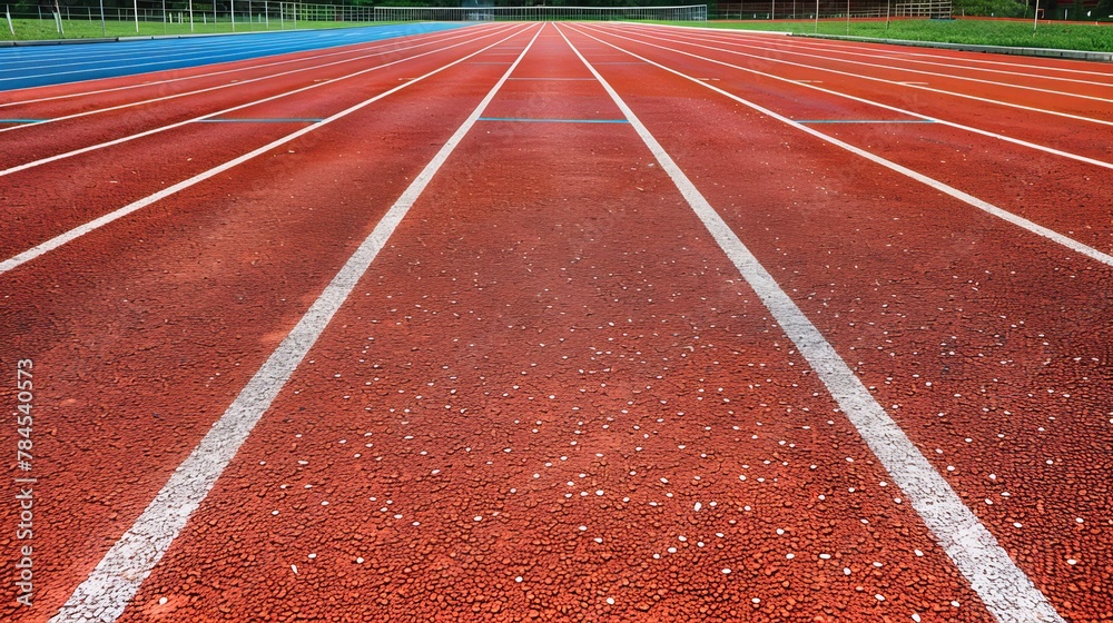 The standard lines and marks on a sports stadium running track are ...
