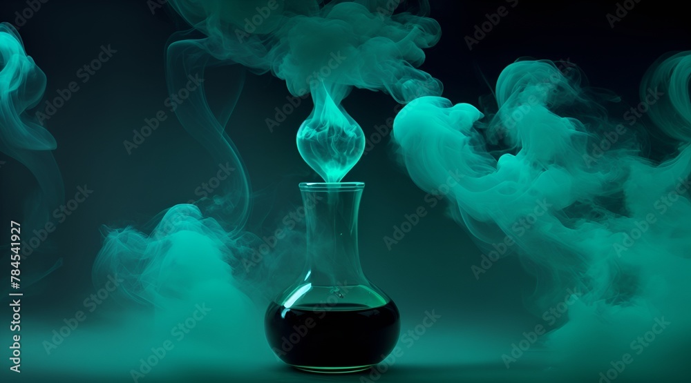 Smoke green background light blue dark smell toxic black bad fog stinky ...