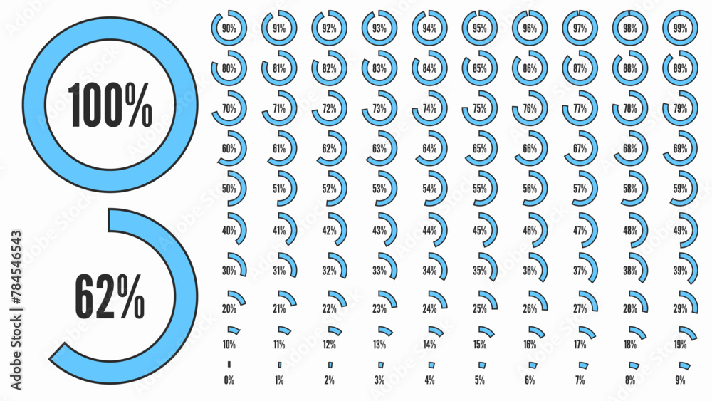 Set of icon for infographic. Big percent collection for user interface ...