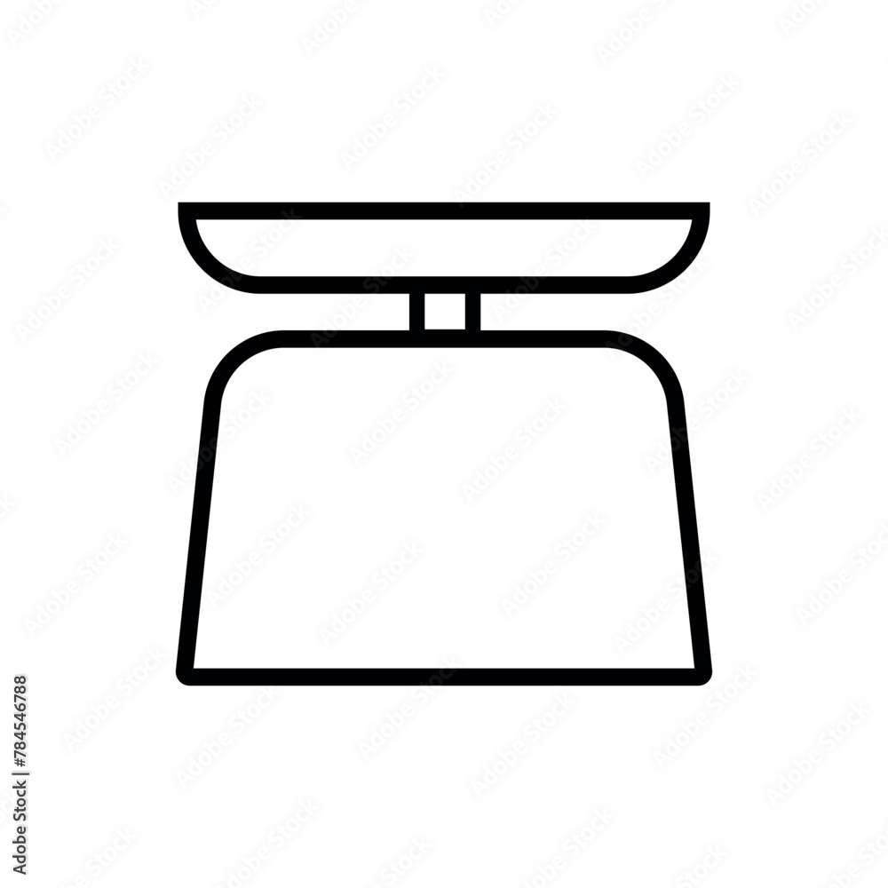 Weighing Scale Lineal Icon Symbol Vector. Black Outline Weighing Scale ...