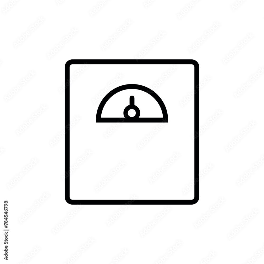 Weighing Scale Lineal Icon Symbol Vector. Black Outline Weighing Scale ...