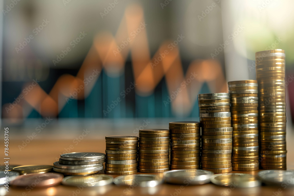 Concept of return on investment with a graph showing upward growth and ...