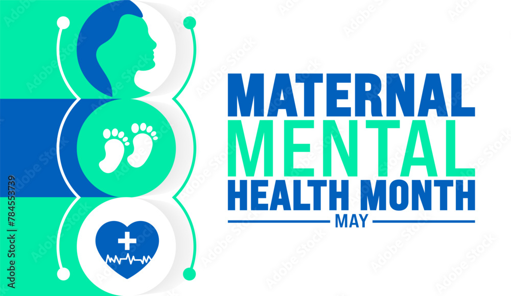 May is Maternal Mental Health Month background template. Holiday ...