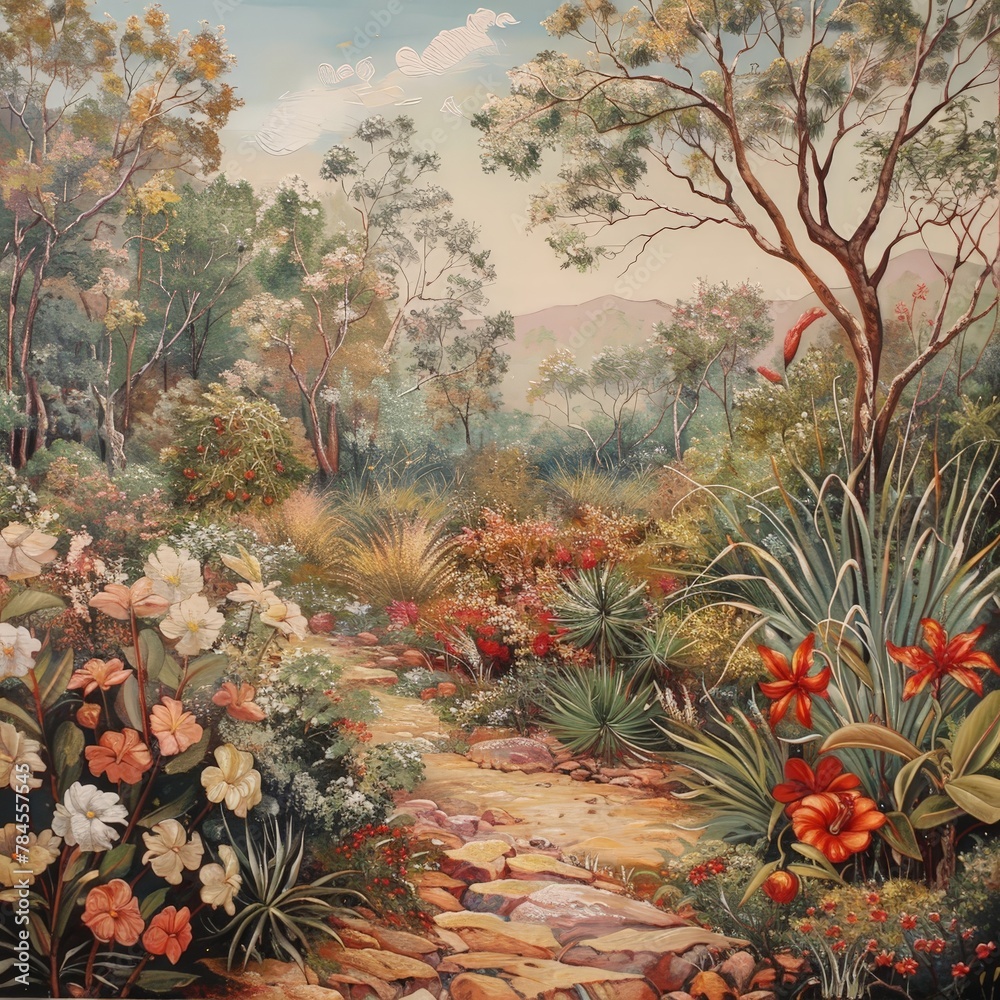 Australian Outback A vibrant oil painting capturing the beauty of the ...