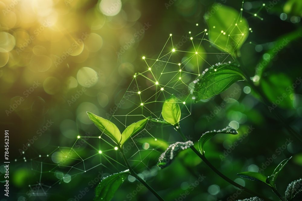 Chlorophyll cell molecular plant photosynthesis, abstract display of ...