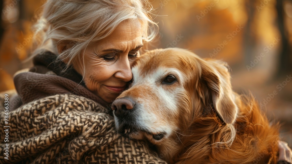 Craft a heartwarming scene of a pet comforting its owner in times of ...