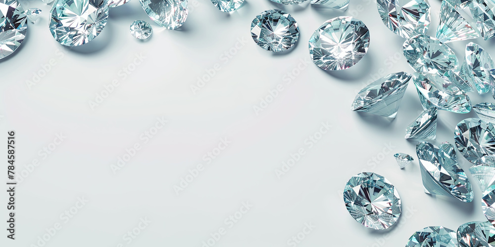Diamond border frame, diamonds shinning gems jewellery background ...