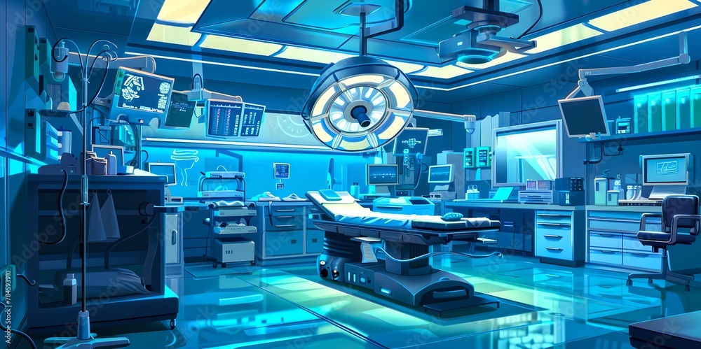 Futuristic Hospital Operating Room Interior Design. Advanced Medical ...