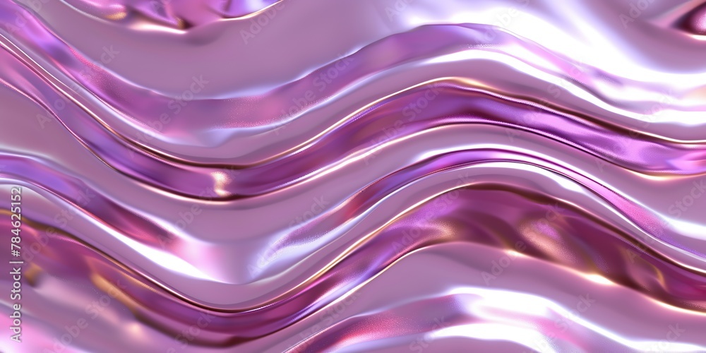 Abstract pink golden liquid metal background. Holographic chrome smooth ...