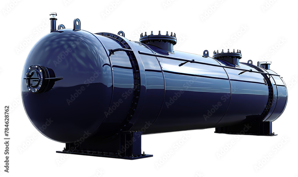 Fiberglass Tank Industrial horizontal pressure vessel with flanges and ...