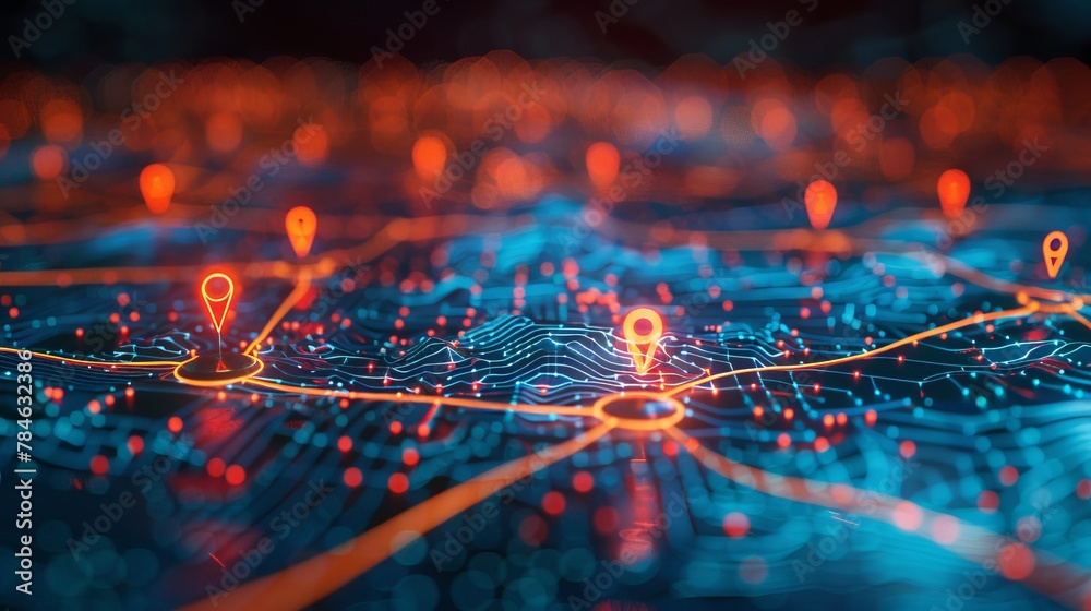 Geographic Information System (GIS): A 3D vector illustration of a map ...