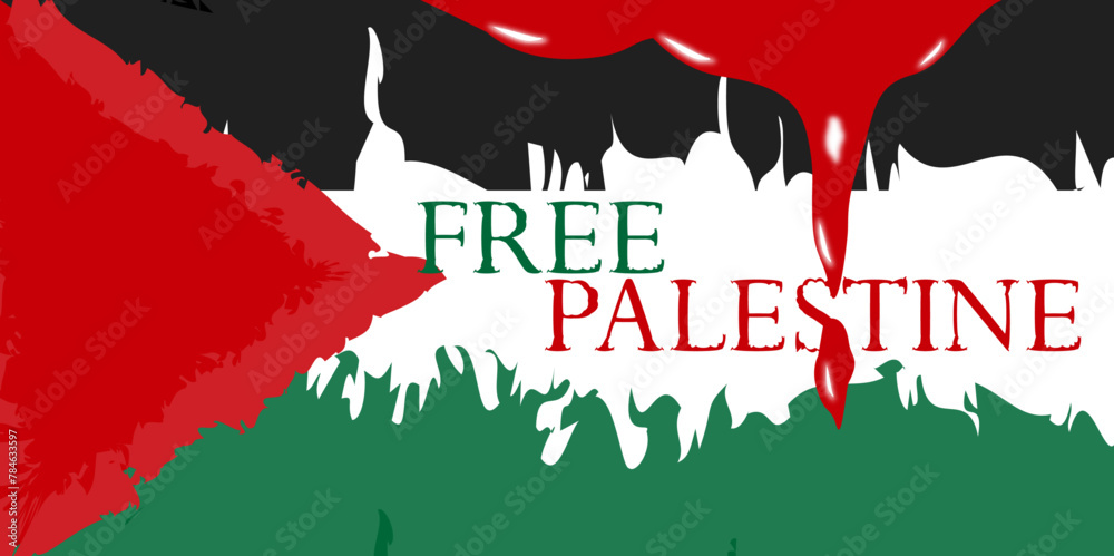 Free Palestine poster design with Palestine flag. Palestine flag ...